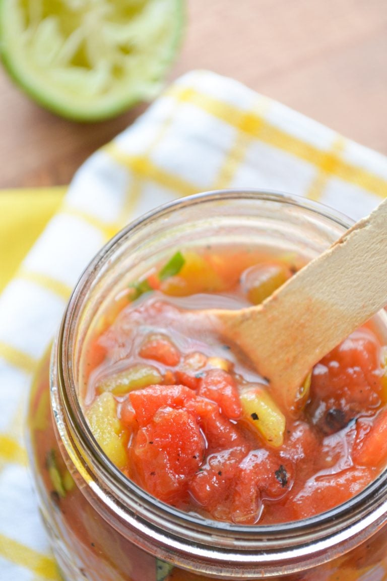 Rotel Substitute {Homemade Green Chilies and Tomatoes}