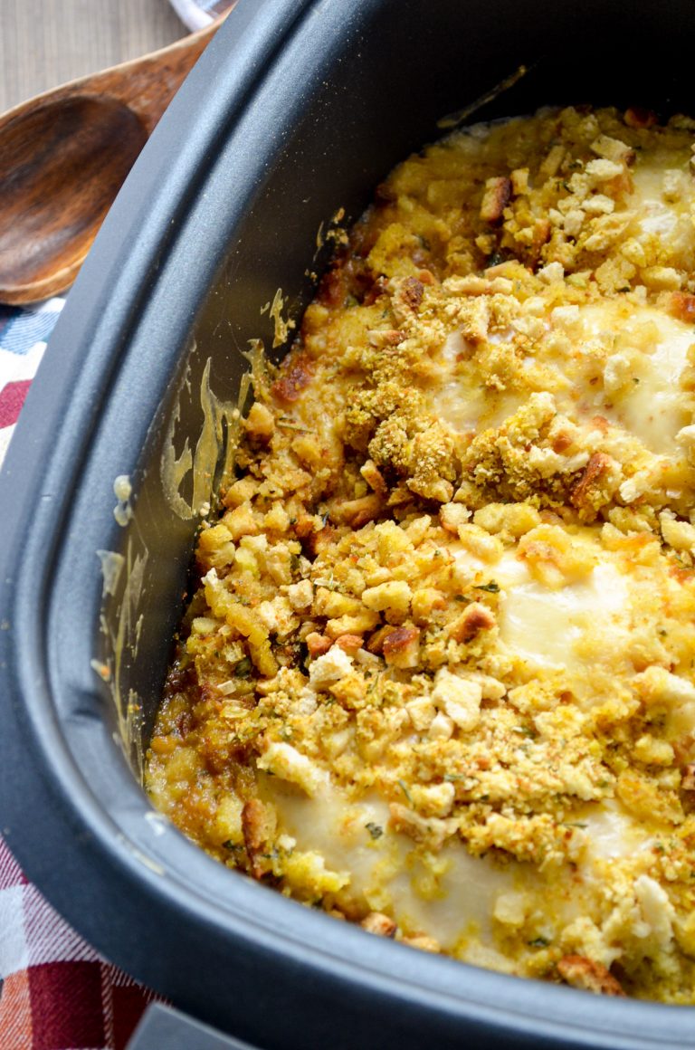 Slow Cooker Swiss Chicken Casserole - Dash for Dinner