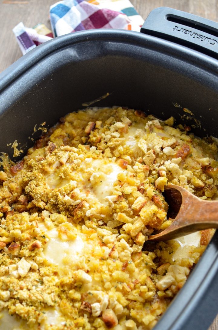 Slow Cooker Swiss Chicken Casserole - Dash for Dinner