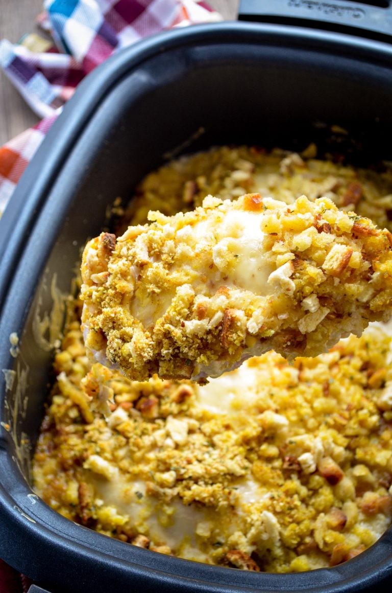 Slow Cooker Swiss Chicken Casserole - Dash for Dinner