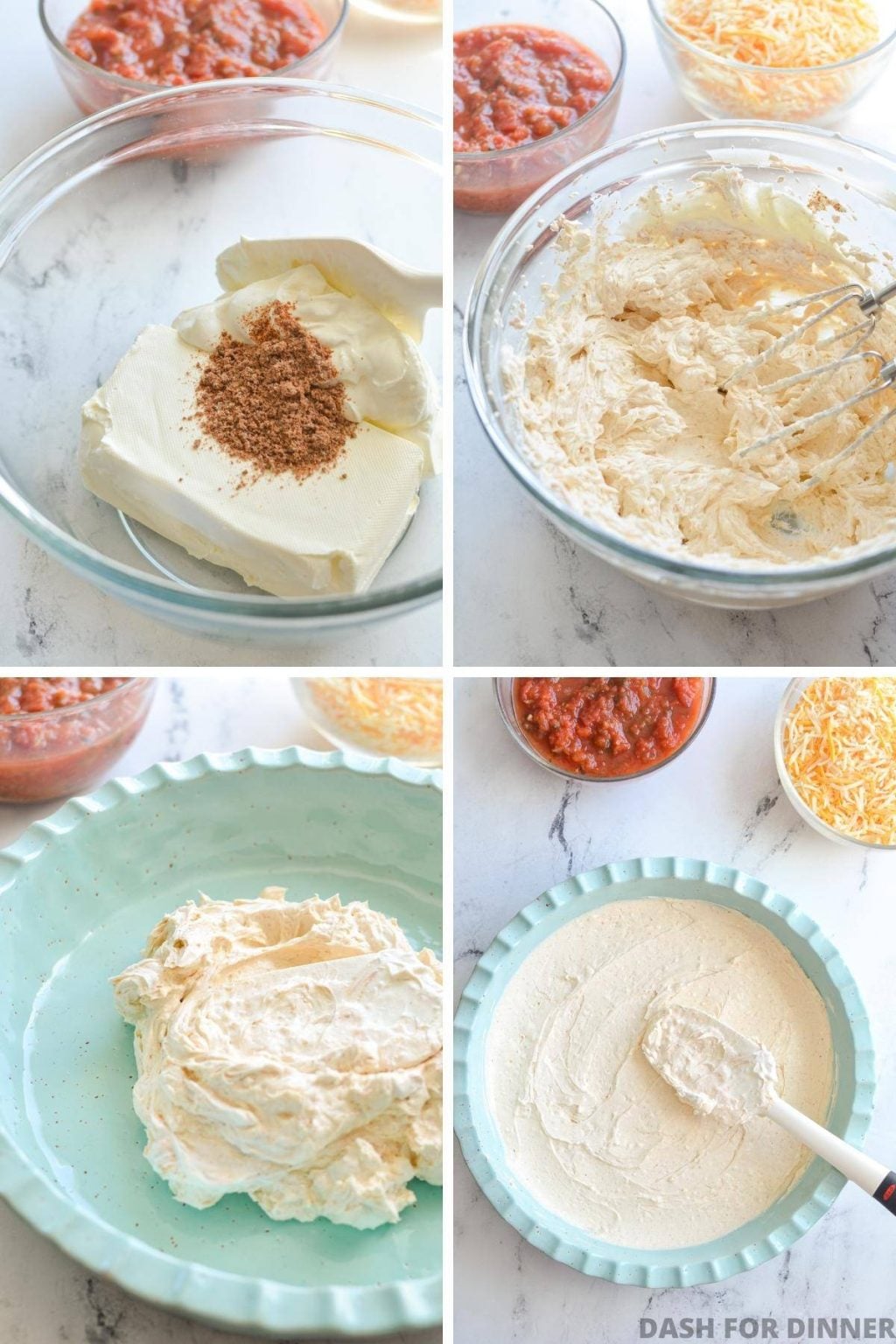 Layered Cream Cheese and Salsa Dip - Dash for Dinner