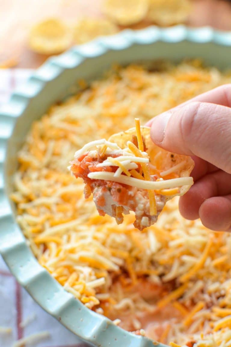 Layered Cream Cheese and Salsa Dip - Dash for Dinner