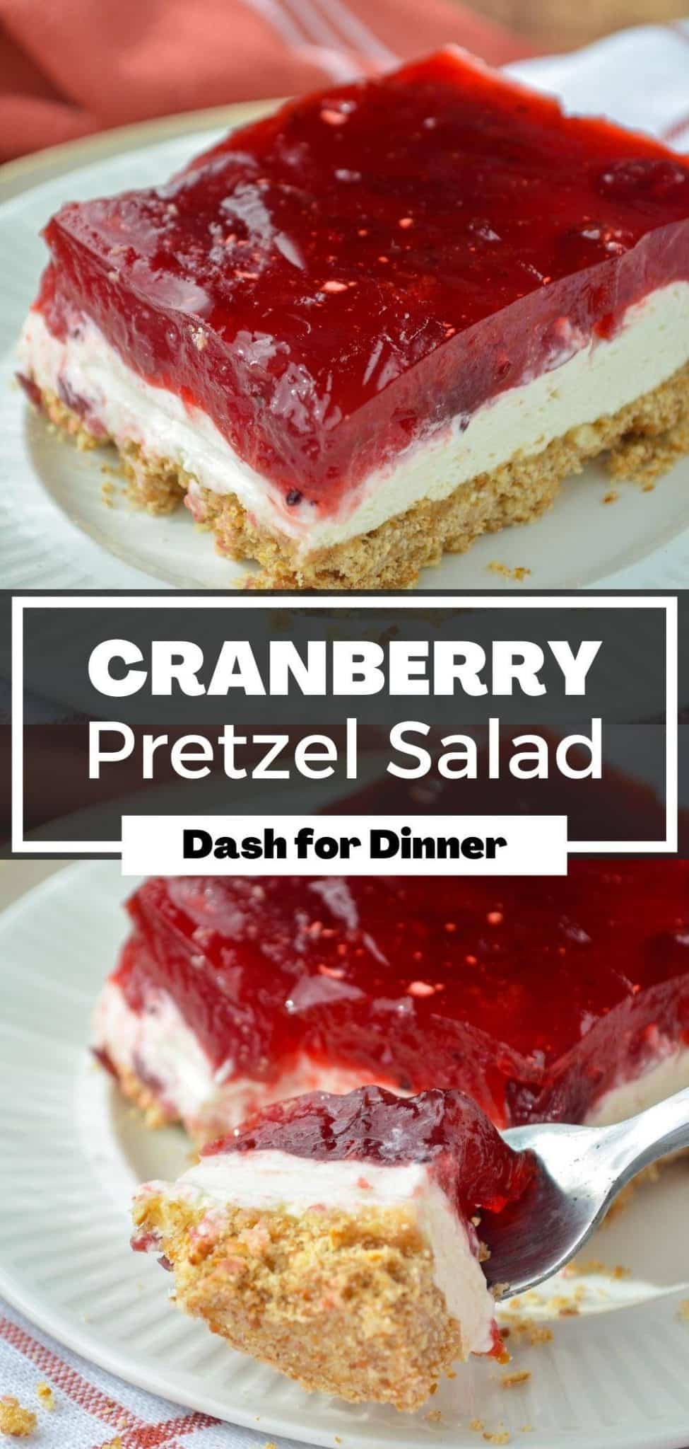 Cranberry Pretzel Salad - Dash for Dinner
