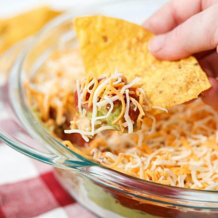 Easy 4-Layer Dip Recipe (With Guacamole and Sour Cream)