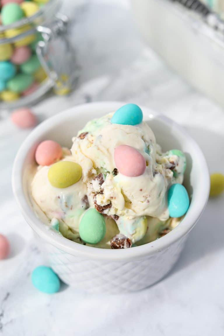 Mini Egg Ice Cream (No Churn Recipe) - Dash for Dinner