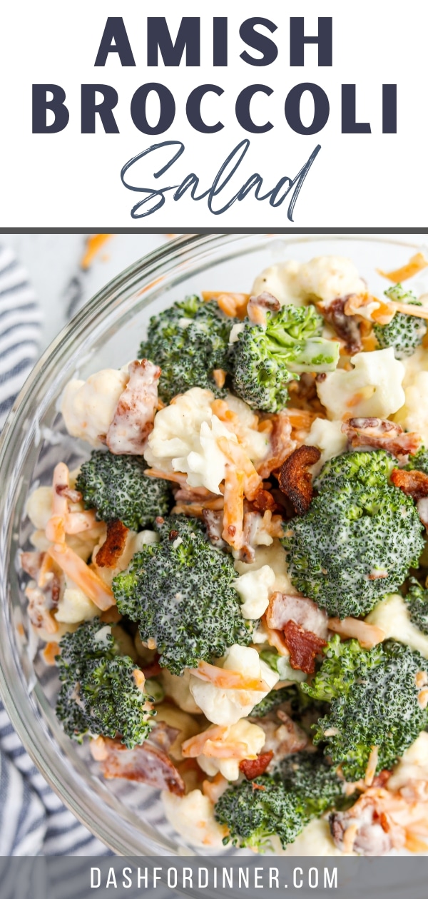 Amish Broccoli Salad with Cauliflower and Bacon