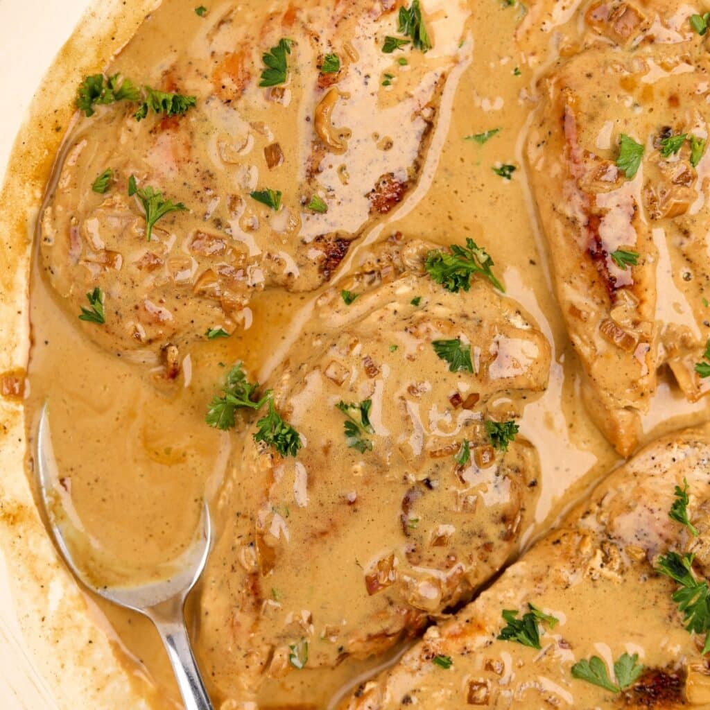 Chicken Diane (Skillet Chicken with a Creamy Sauce)