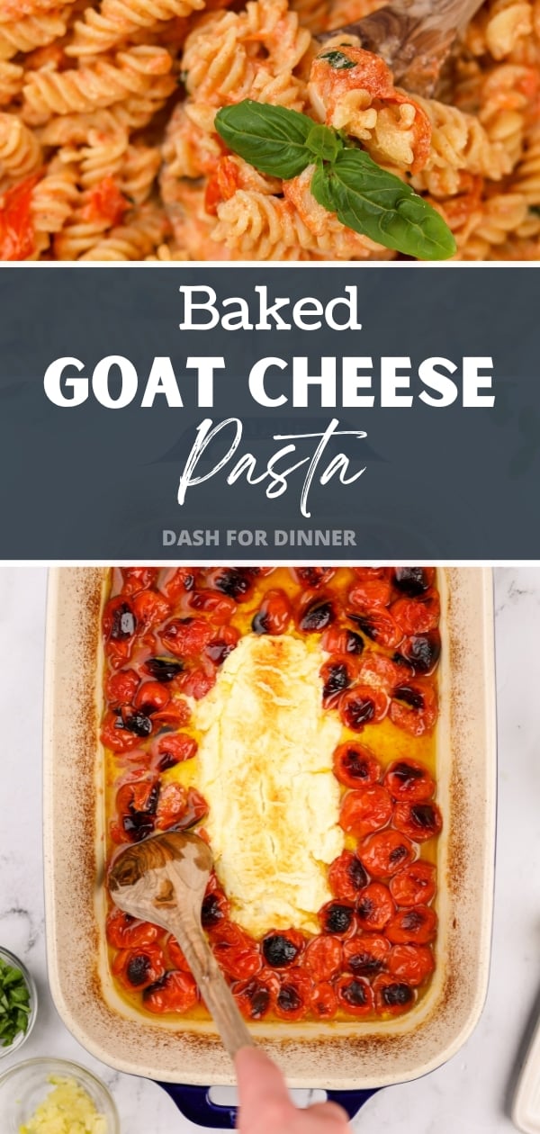 Baked Goat Cheese Pasta with Cherry Tomatoes