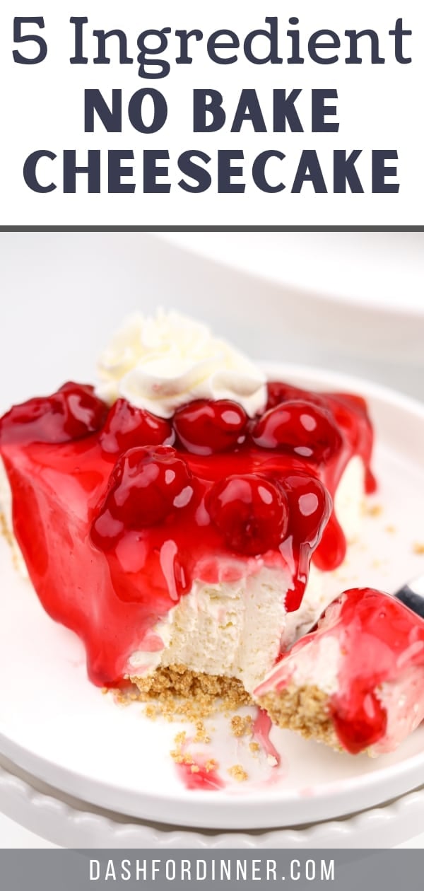 5 Ingredient No Bake Cheesecake - Dash for Dinner