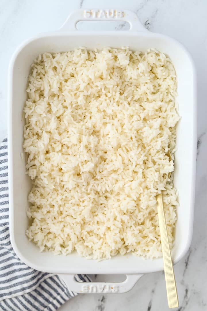 Oven Baked Rice (Easy, Perfect Rice Every Time!) - Dash for Dinner