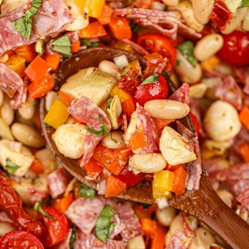 Italian Bean Salad (with Cannellini Beans and Salami) - Dash for Dinner