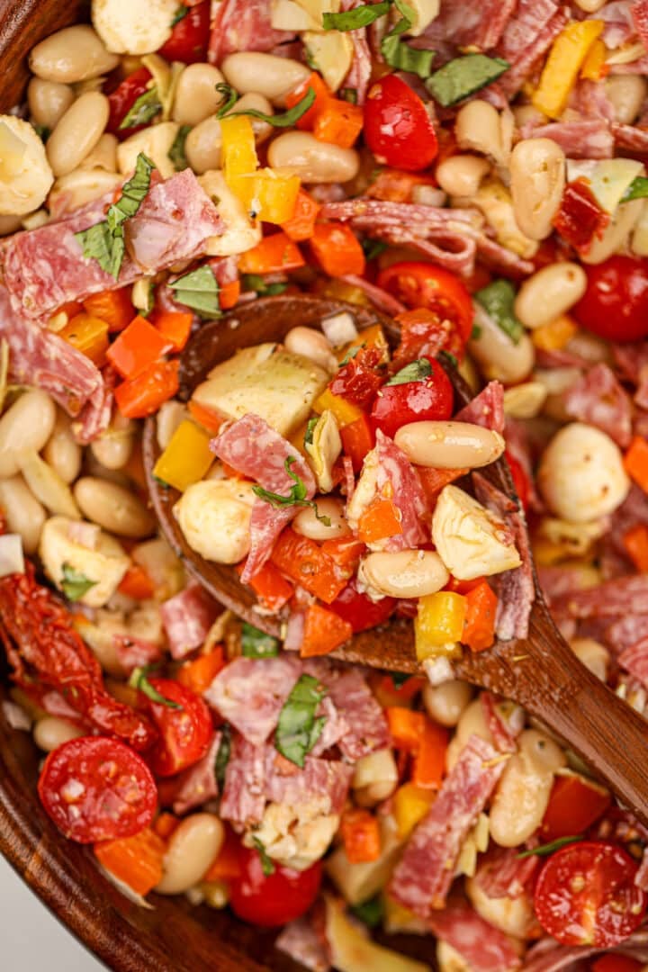 Italian Bean Salad (with Cannellini Beans and Salami) - Dash for Dinner