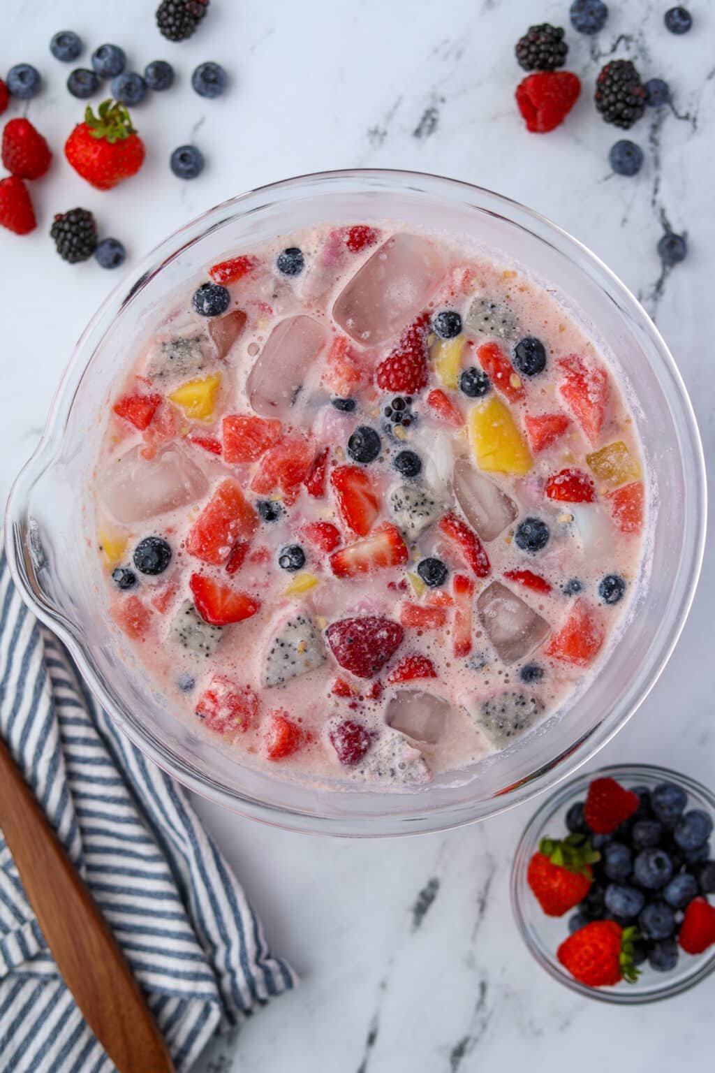 Hwachae Recipe (Korean Watermelon Punch + Fruit Bowl)