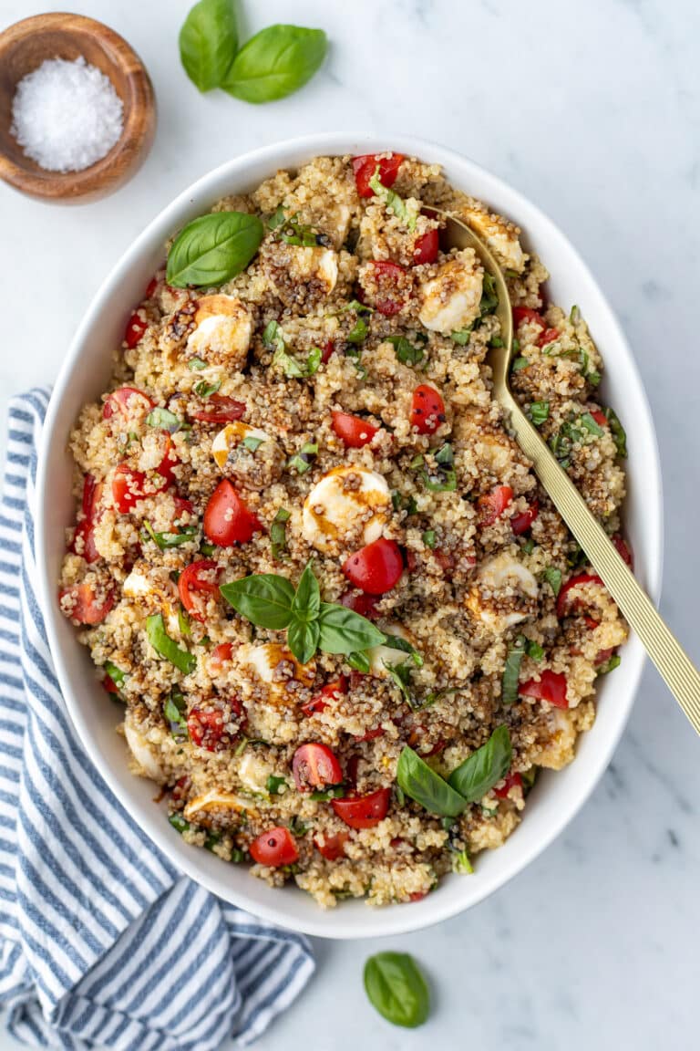 Quinoa Caprese Salad (Simple, Fresh, and Delicious!) - Dash for Dinner