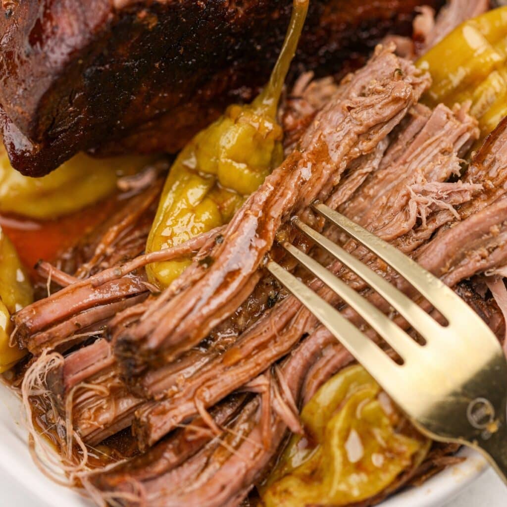 Slow Cooker Mississippi Pot Roast - Dash for Dinner