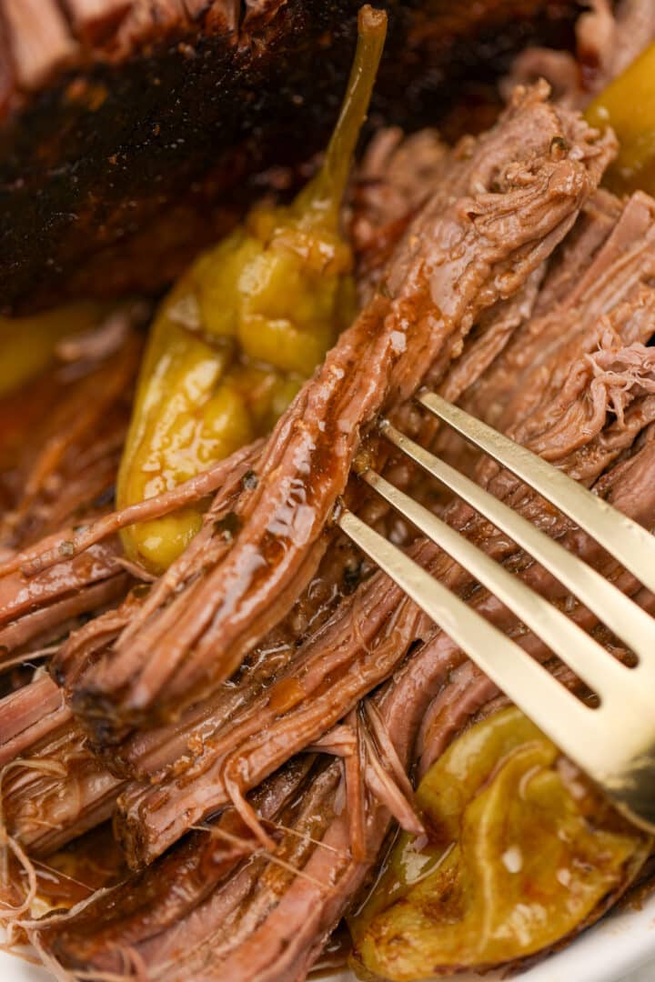 Slow Cooker Mississippi Pot Roast - Dash for Dinner