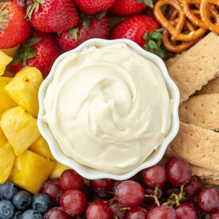 Sweet Cream Cheese Dip (Easy 4 Ingredient Recipe) - Dash for Dinner