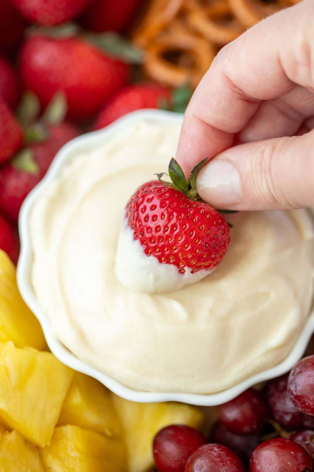 Sweet Cream Cheese Dip (Easy 4 Ingredient Recipe) - Dash for Dinner