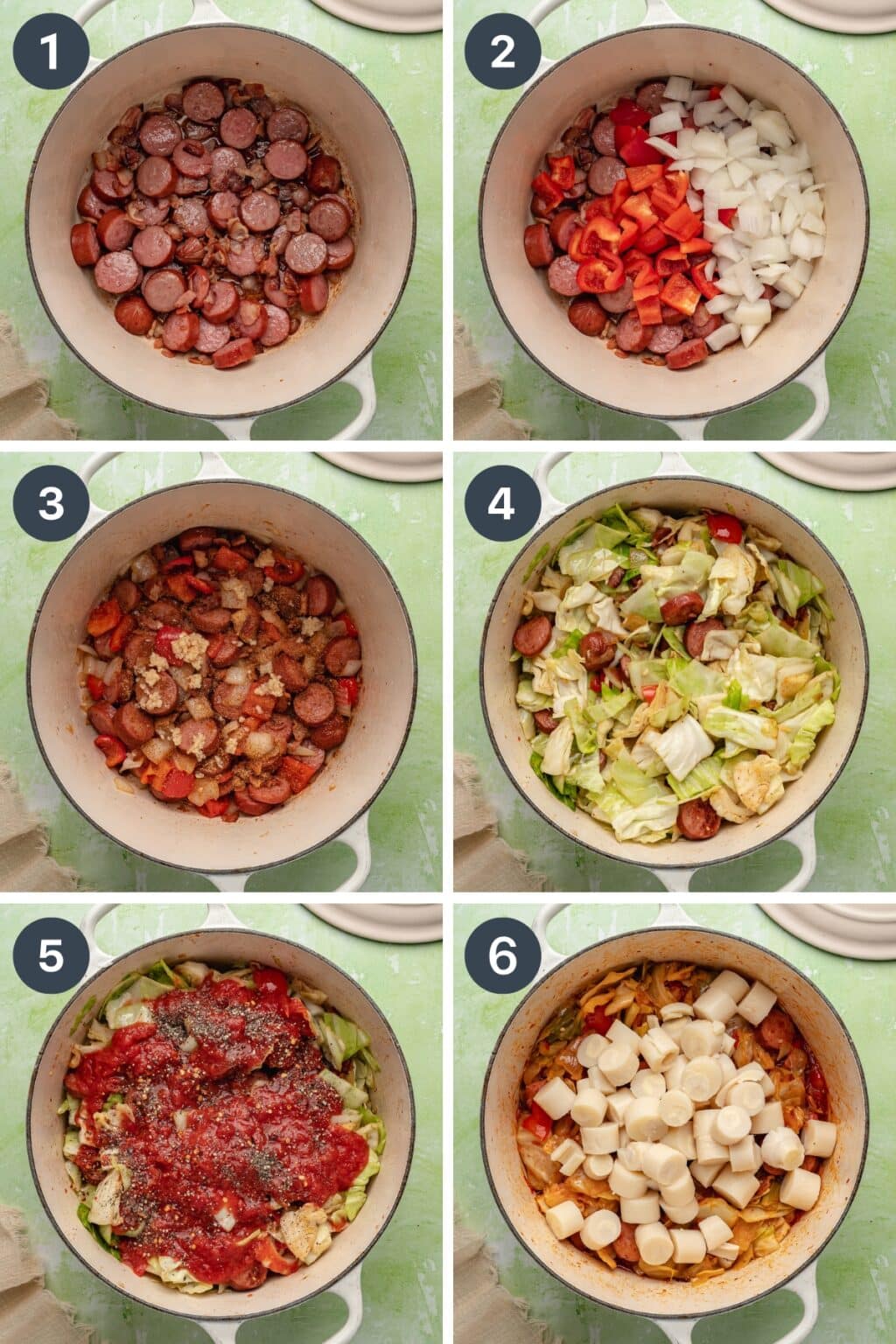 Swamp Cabbage (Smothered Cabbage and Sausage Stew) - Dash for Dinner