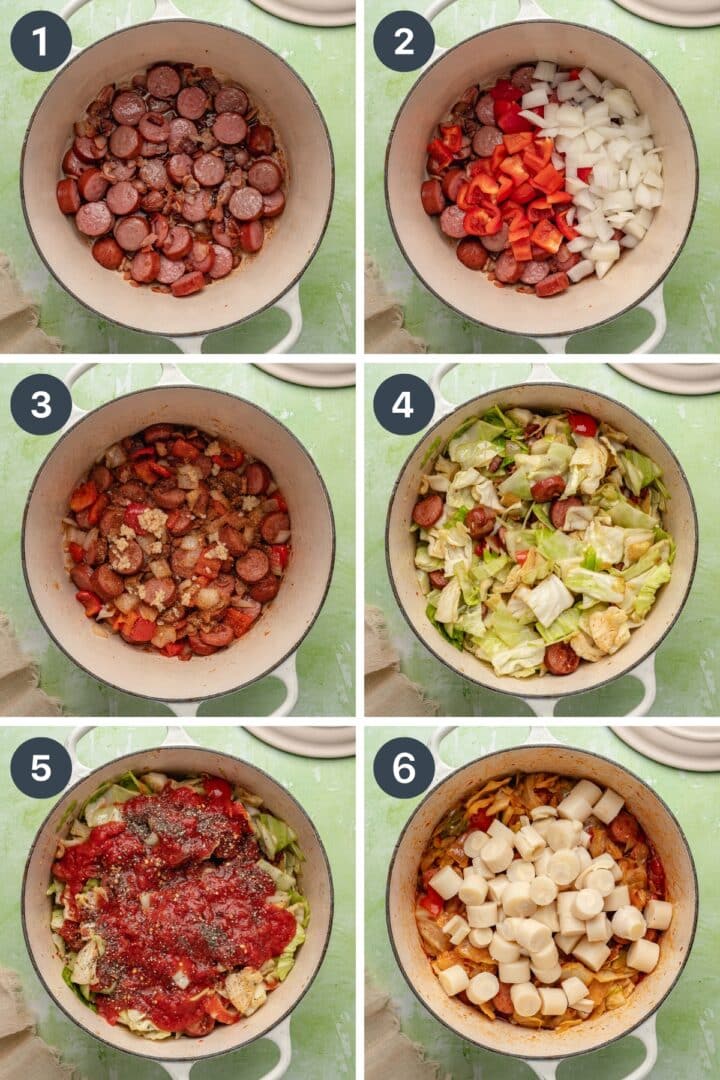 Swamp Cabbage (Smothered Cabbage and Sausage Stew) - Dash for Dinner