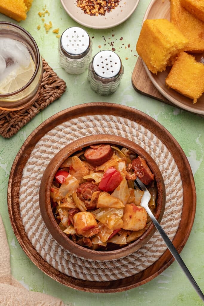 Swamp Cabbage (Smothered Cabbage and Sausage Stew) - Dash for Dinner